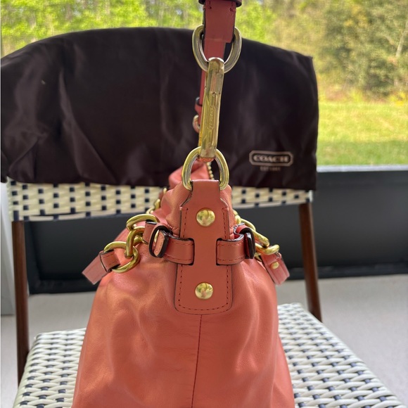 Coach | Bags | Coach Gorgeous Coralpeach Leather Slouchy Bag With Arm ...